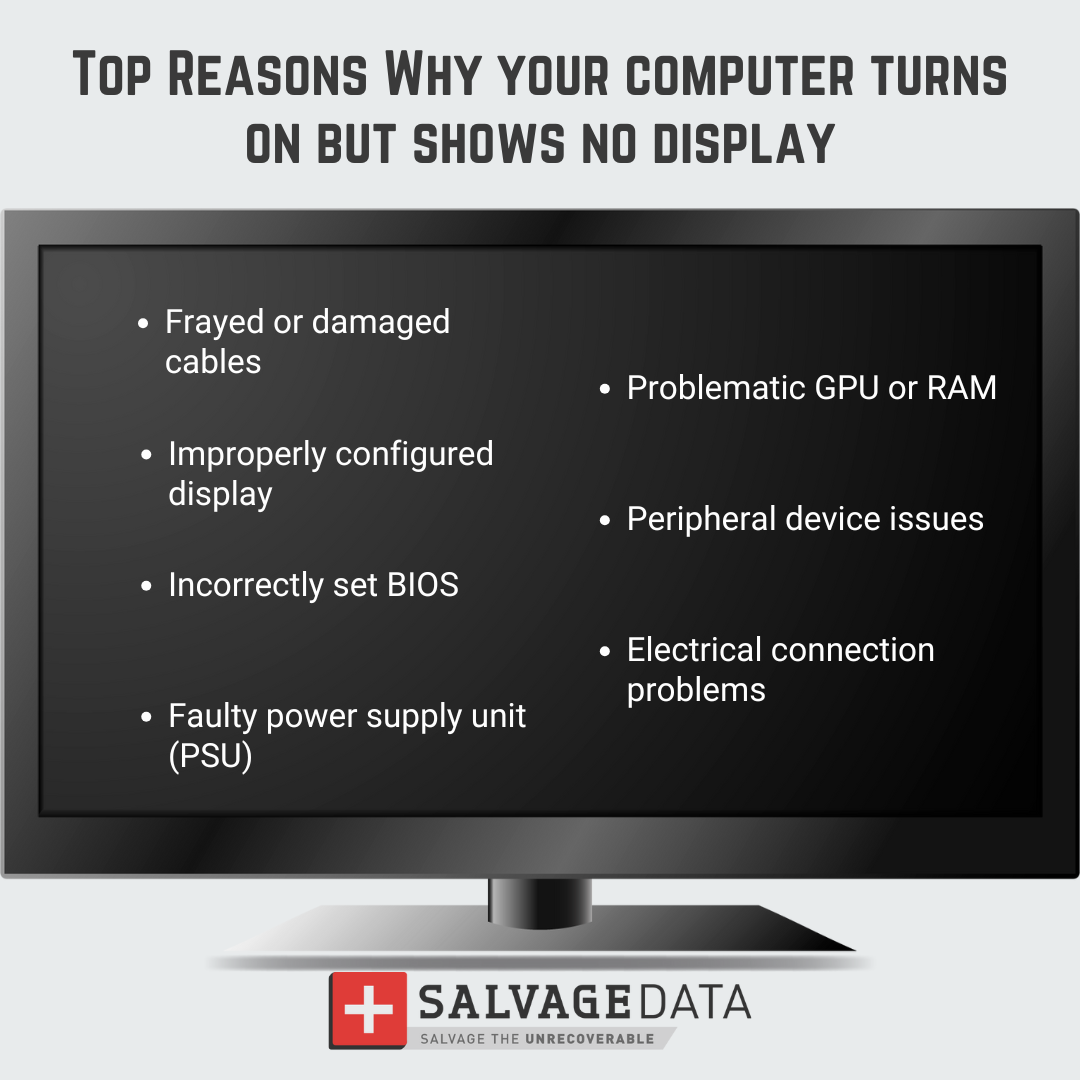 9 Solutions If Your PC Turns On But There’s No Display - SalvageData